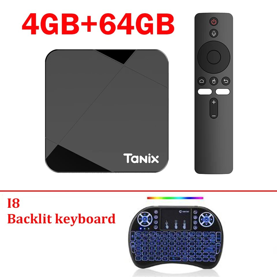 H96 Tanix TX5 Android 14.0 TV Box 2/4 ГБ RAM 16/32/64 ГБ Европейская вилка (EU Plug), 4G 64G Add i8