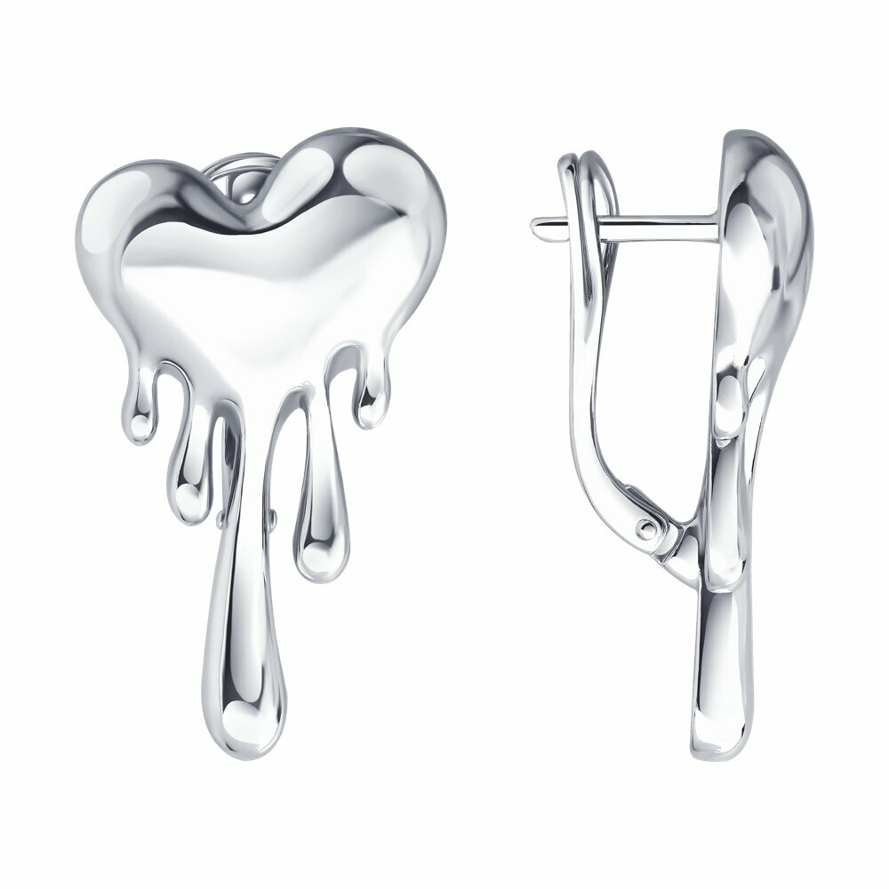 Серьги, серебро, 925 проба, родирование