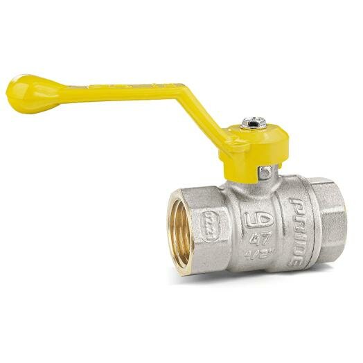 Кран шаровой латунный никелированный 11б27п ду25 ру40, 1' вр/вр рычаг gas