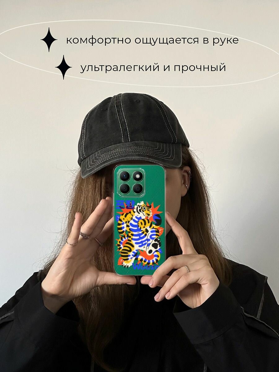 Чехол на Honor X8B / Хонор X8B с принтом "Wooza", прозрачный — фото 1