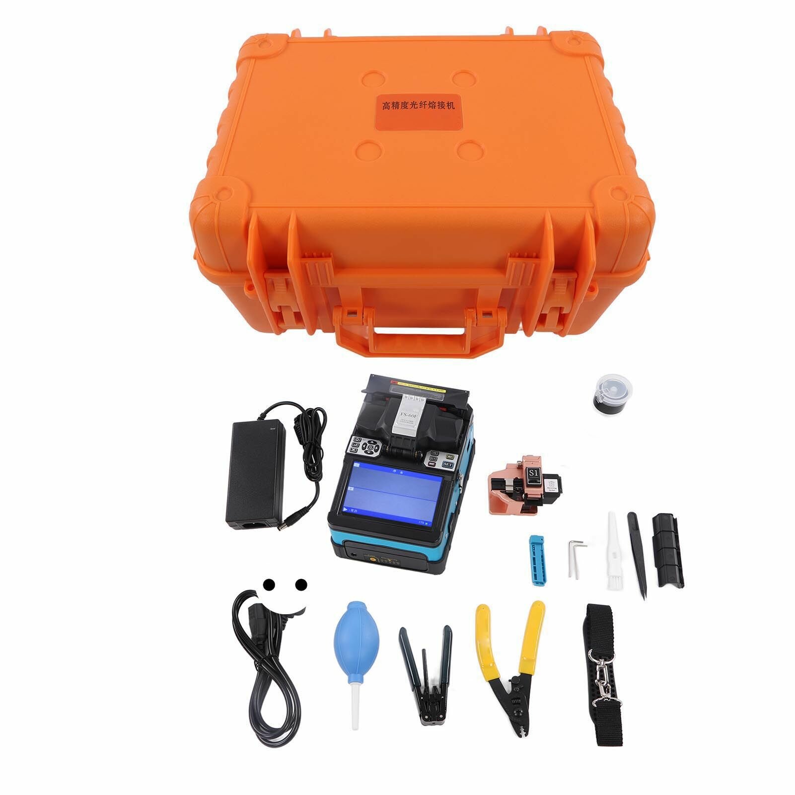 Автоматическая сварка оптического волокна Fusion Splicer с ЖК-дисплеем для ремонта, EU вилка 100-240V, легкая, портативная
