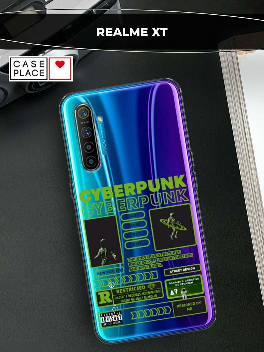 Чехол на Realme XT / Реалми XT с принтом "Cyberpunk", прозрачный