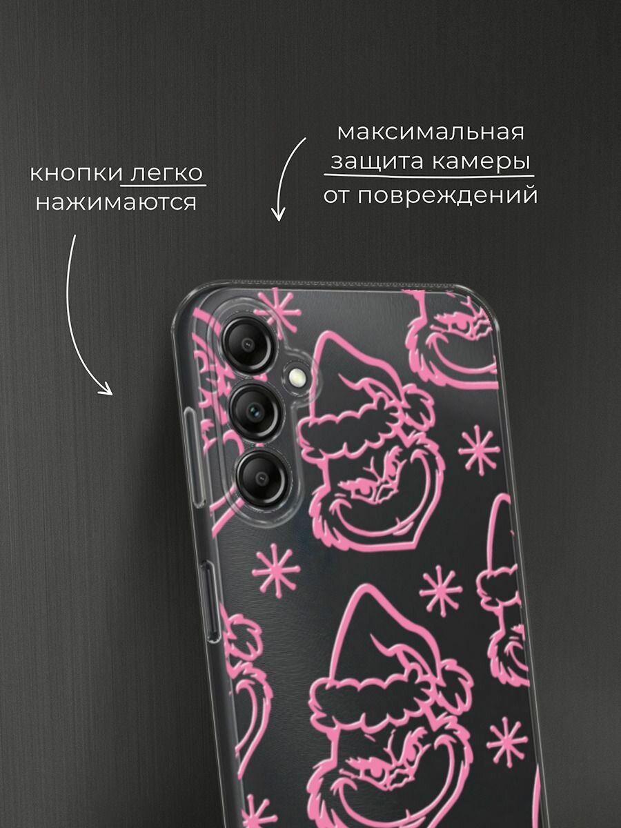 Чехол на Samsung Galaxy A15 / Самсунг А15 с принтом "Розовый Гринч 3" — фото 1