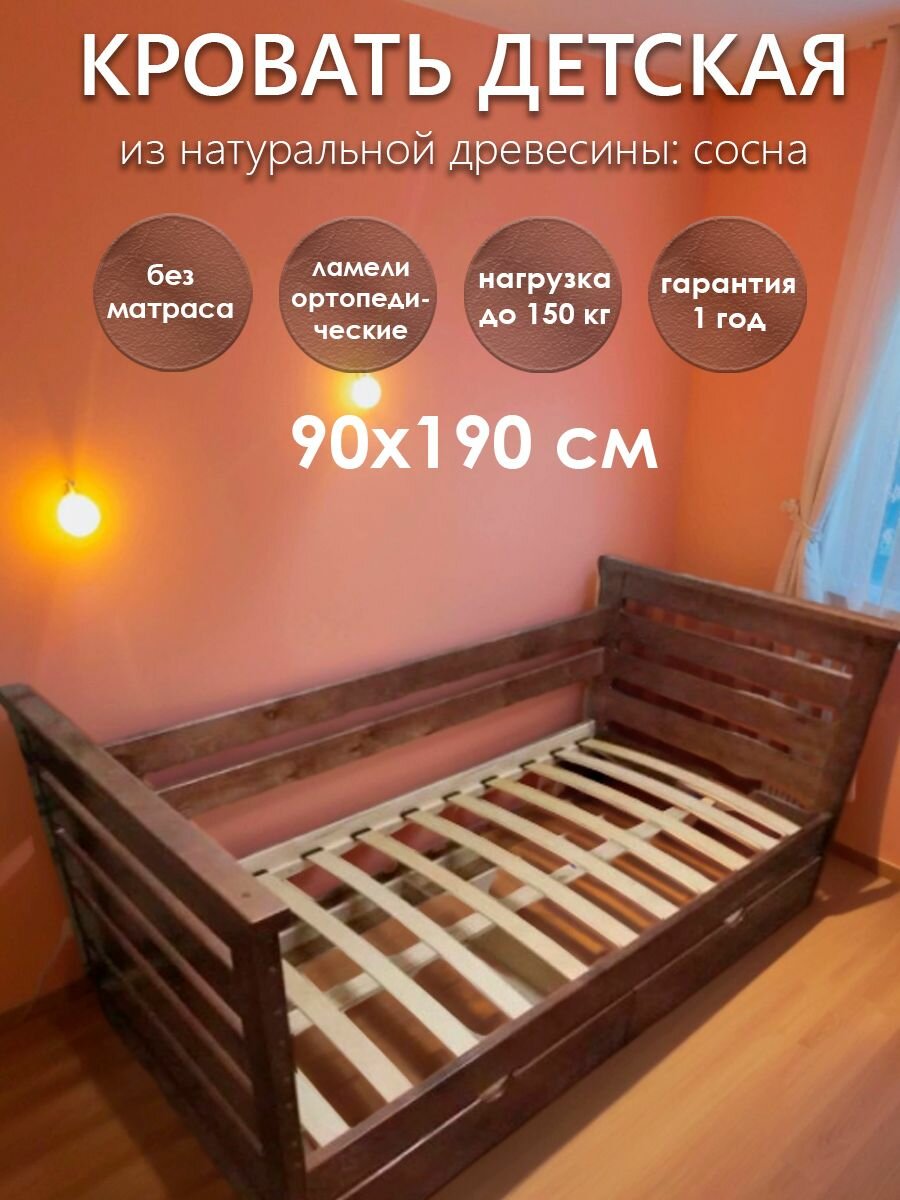 Детская кровать Оливия с ламелями 90x190
