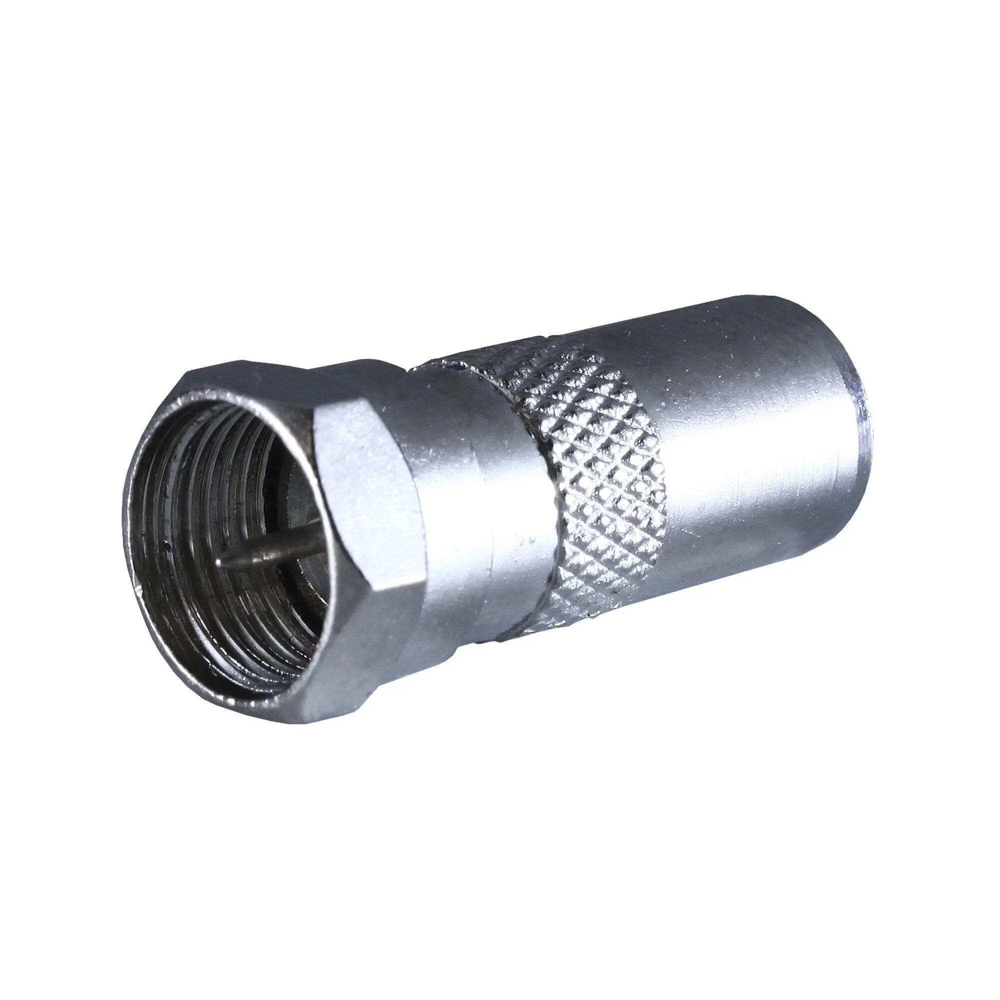 Переходник F-штекер на TV-штекер металлический, коаксиальный адаптер для телевизора