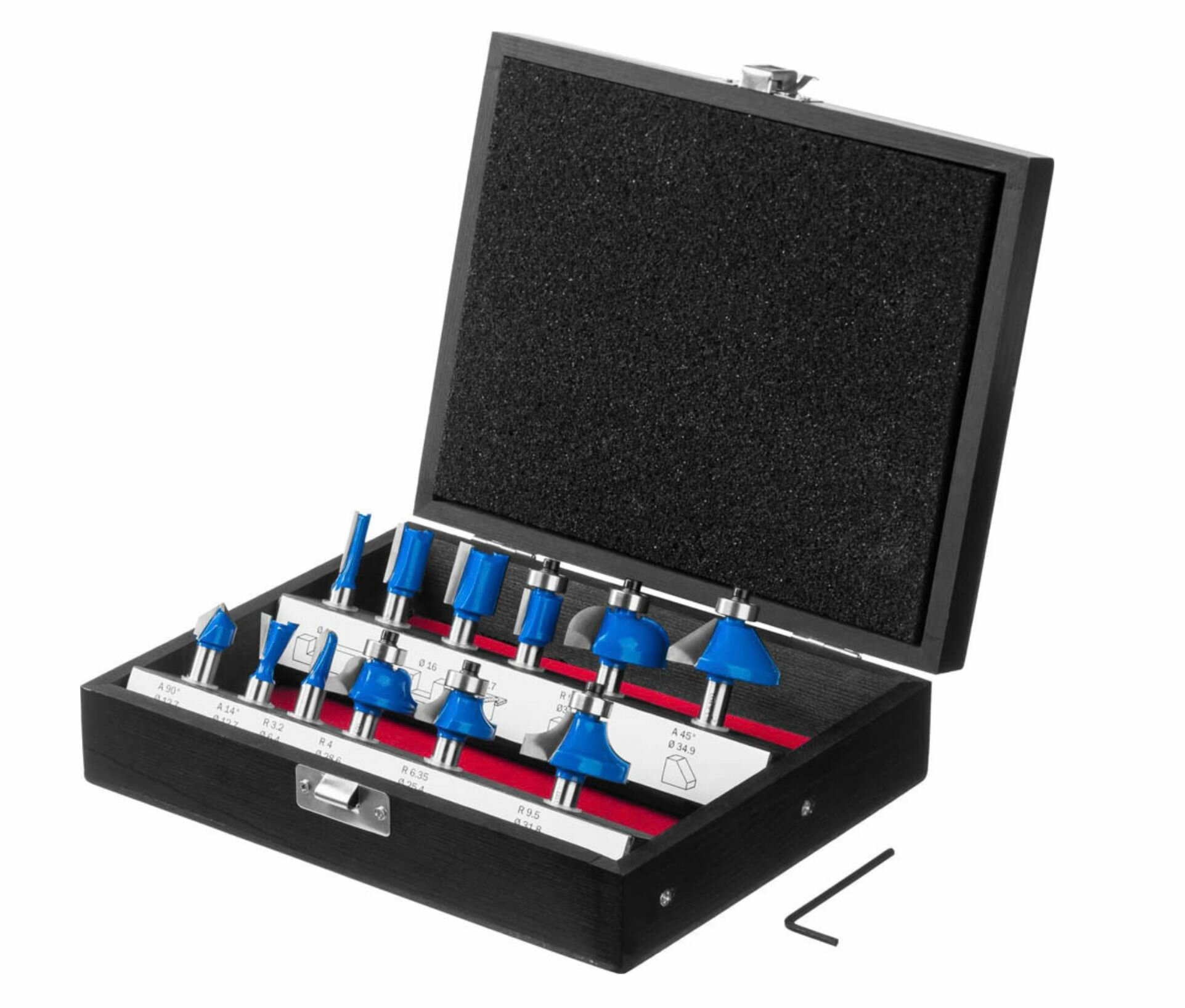 ЗУБР 12шт, набор профильных фрез по дереву