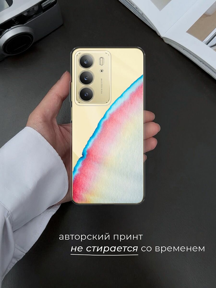 Чехол на Realme C75 4G / Реалми C75 4G с принтом Слияние красок, прозрачный — фото 1