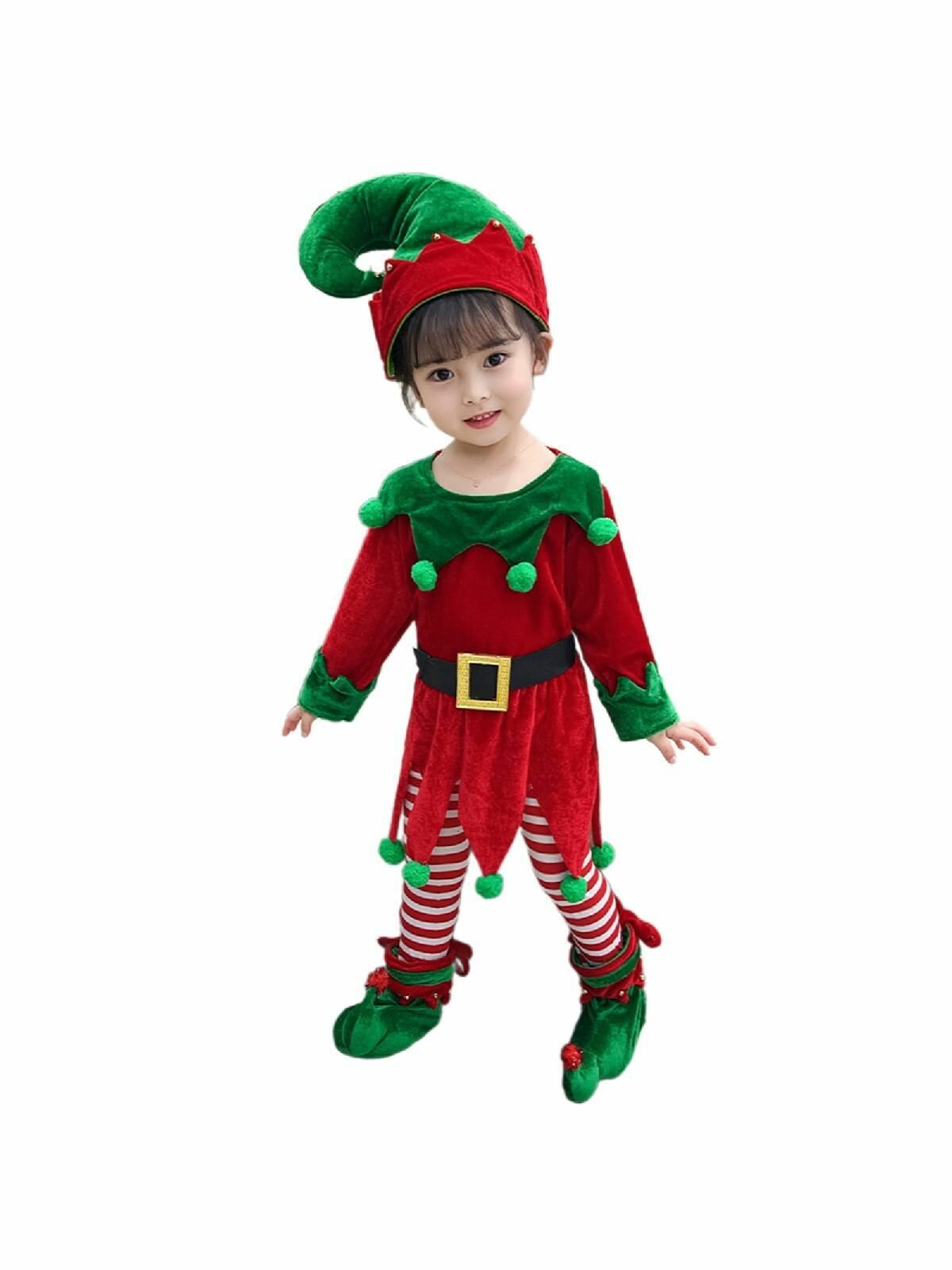 Костюм рождественского гнома для детей, красный - 90CM