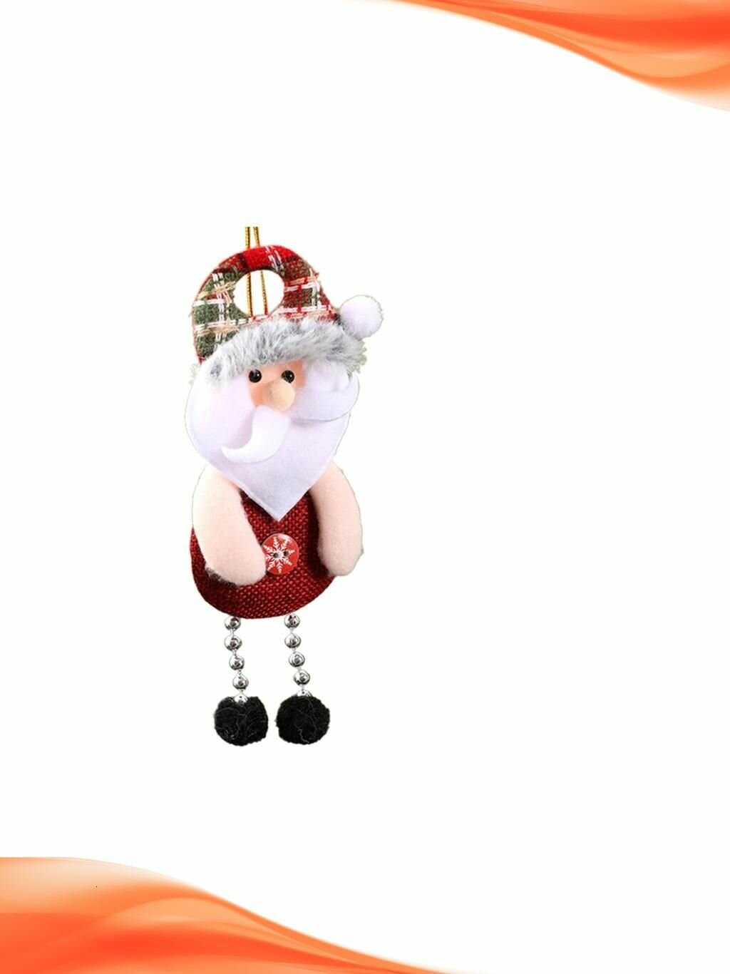 Скульптура Санты/Снеговика/Оленя/Медведя для сезонного декора, Ножки из бисера - Старик