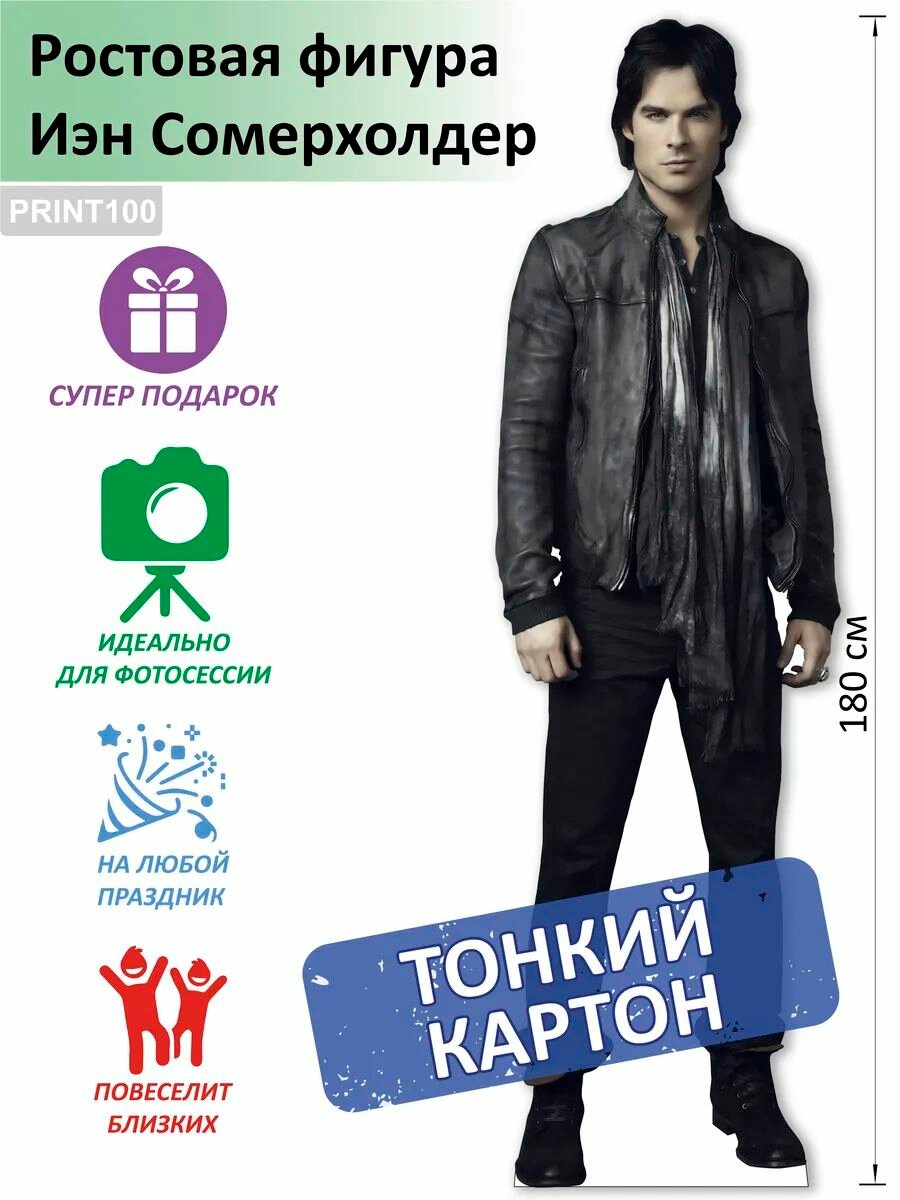 Иэн Сомерхолдер вид 11 Ростовая фигура, Тонкий картон, (Print100.ru)