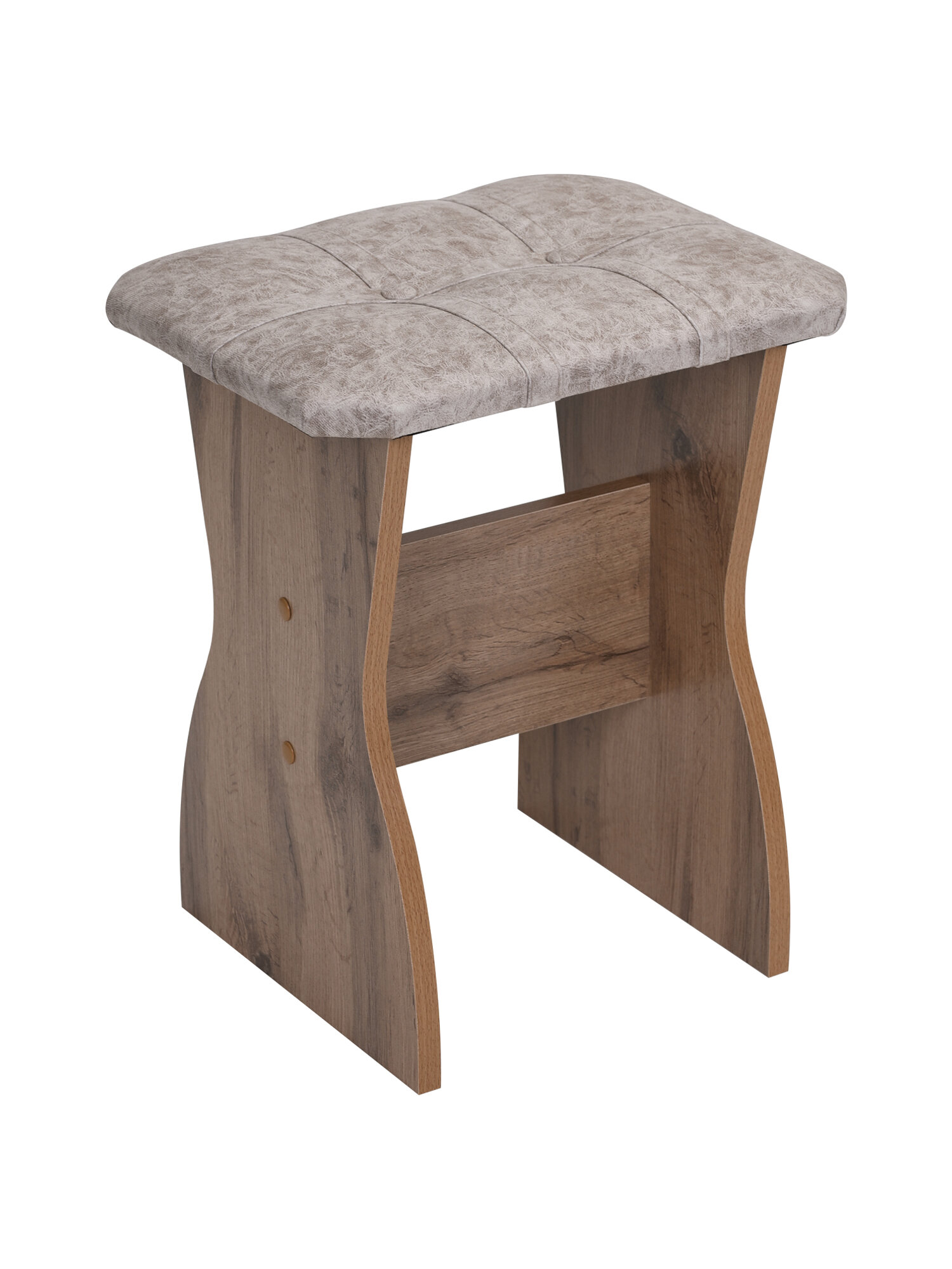 Табурет прямоугольный мягкий Бежевый Дуб вотан