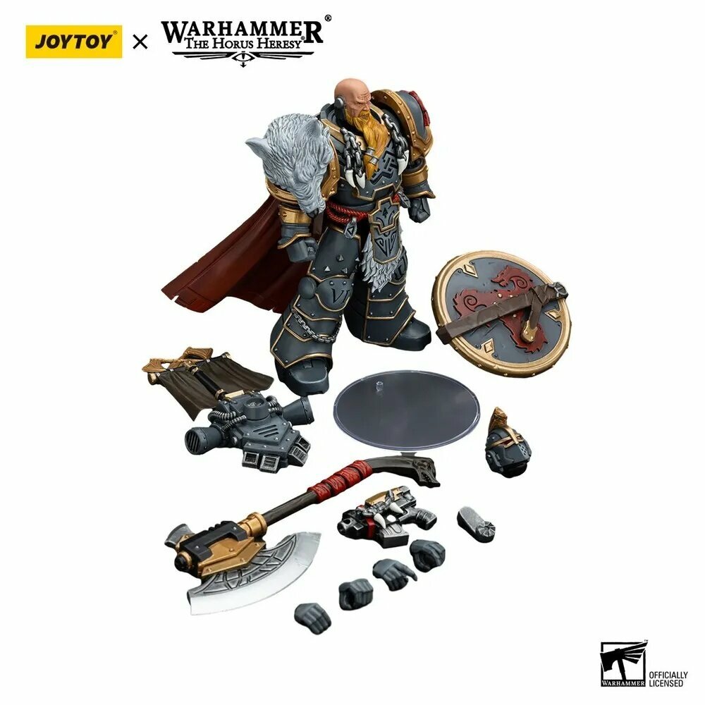 Подвижная фигурка JOYTOY Warhammer 30K 1/18 Action Figures Legion Praetor with Power Axe and Combat Shield Model