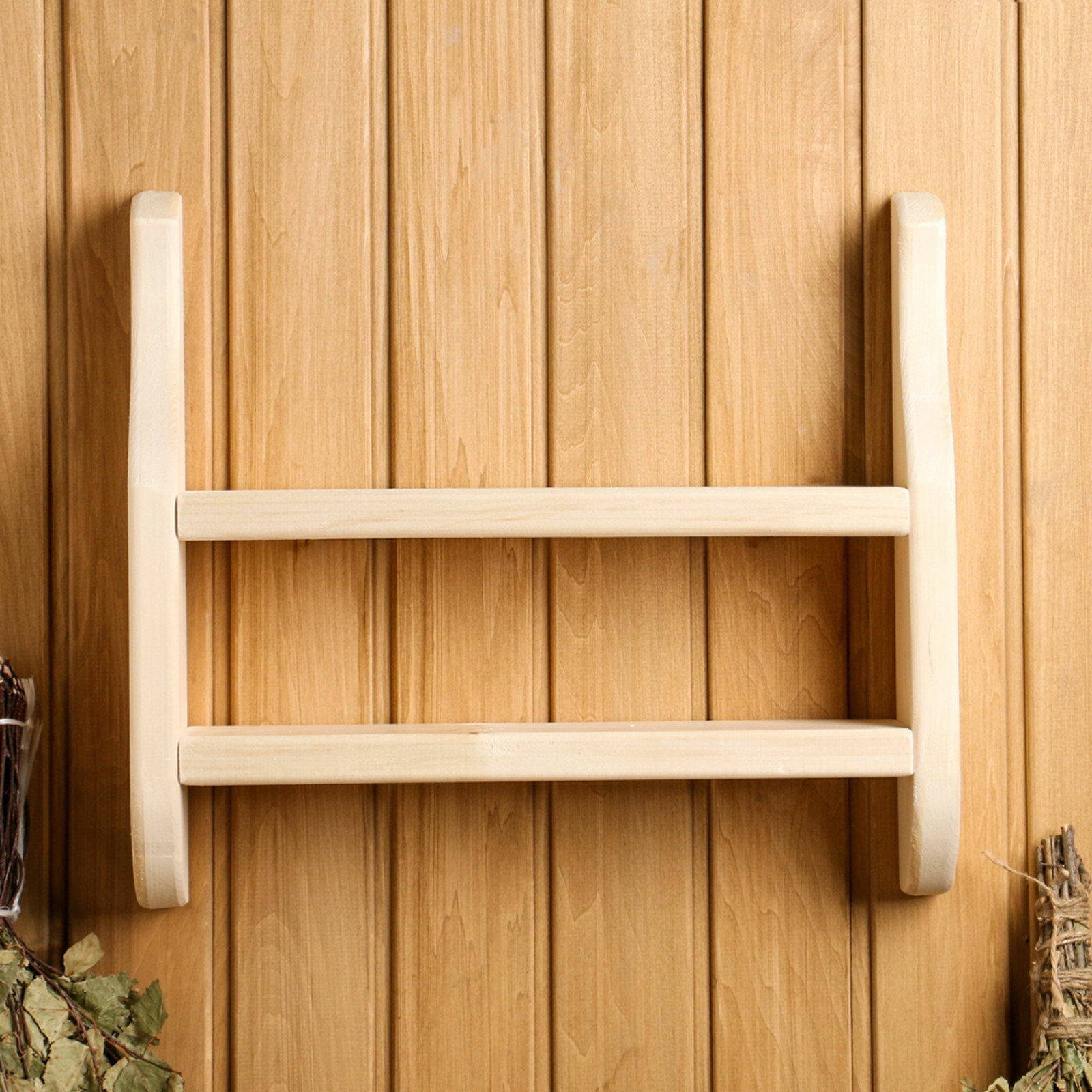 Полка для бани и сауны, 44x39x9 см, деревянная, 2 яруса, вид: полка