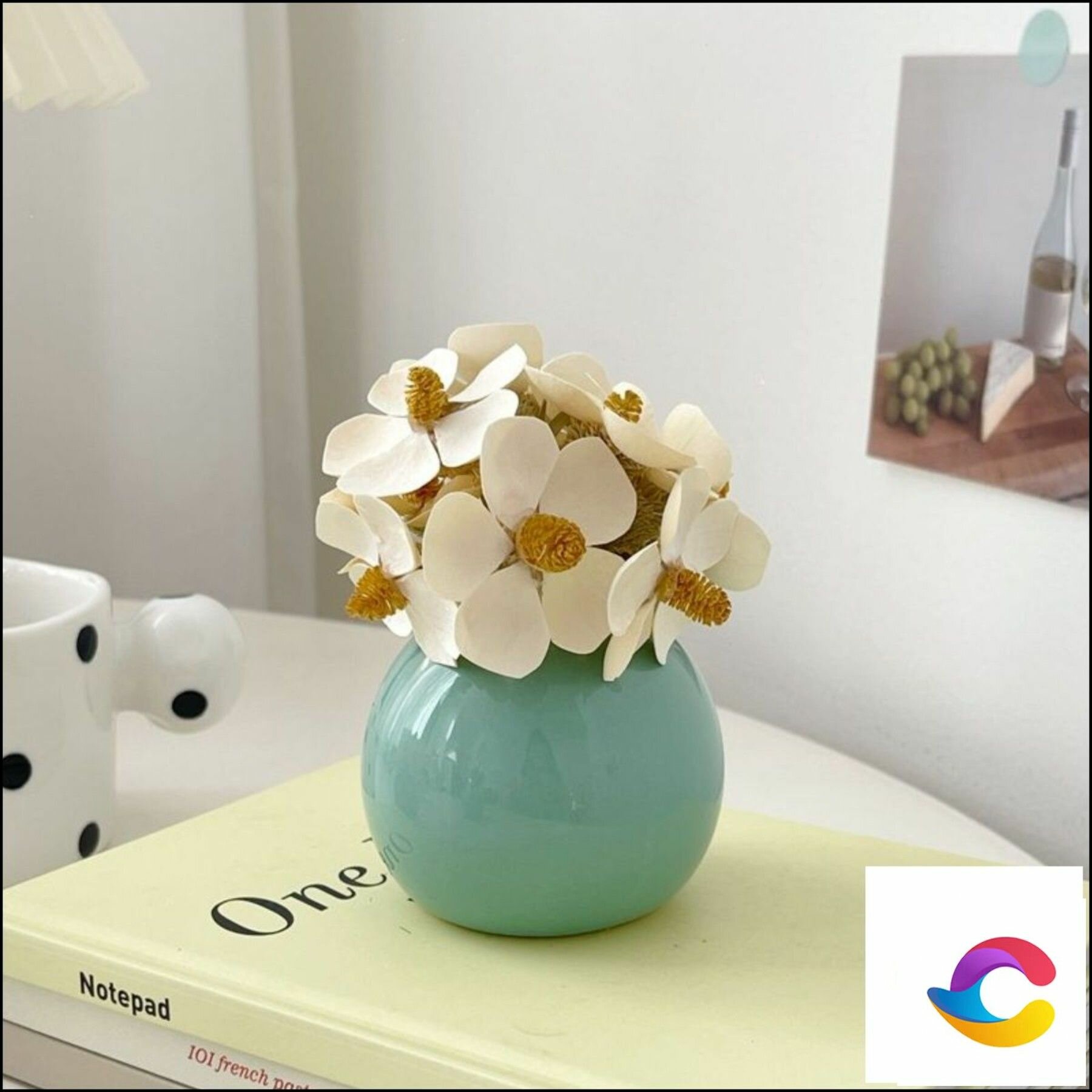 Ваза маленькая для сухоцветов и цветов маленькая , керамика, для декора интерьера