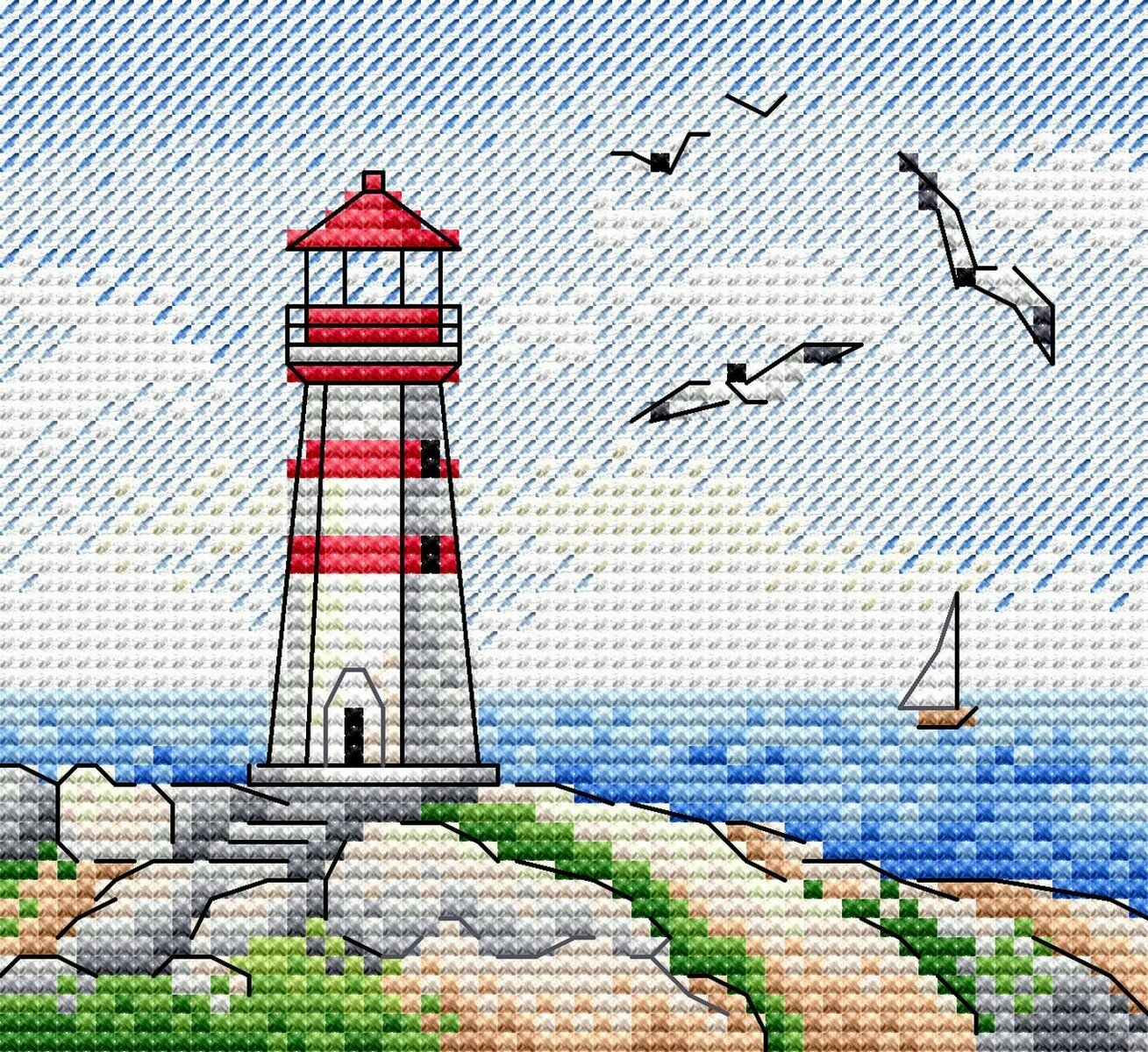 Вышивка Морские просторы 11x10 см.