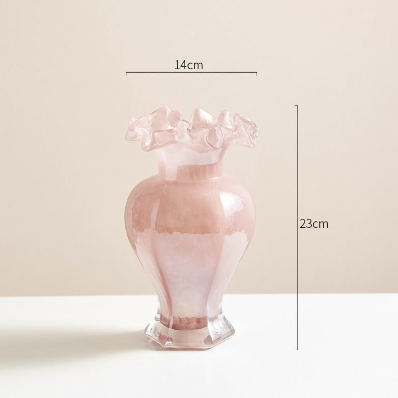 Перламутровая, ослепительная, элитная винтажная ваза из стекла Фентон, ваза для цветов в форме рыбьего хвоста, предмет декора для дома в стиле легкой роскоши, украшение для стола.