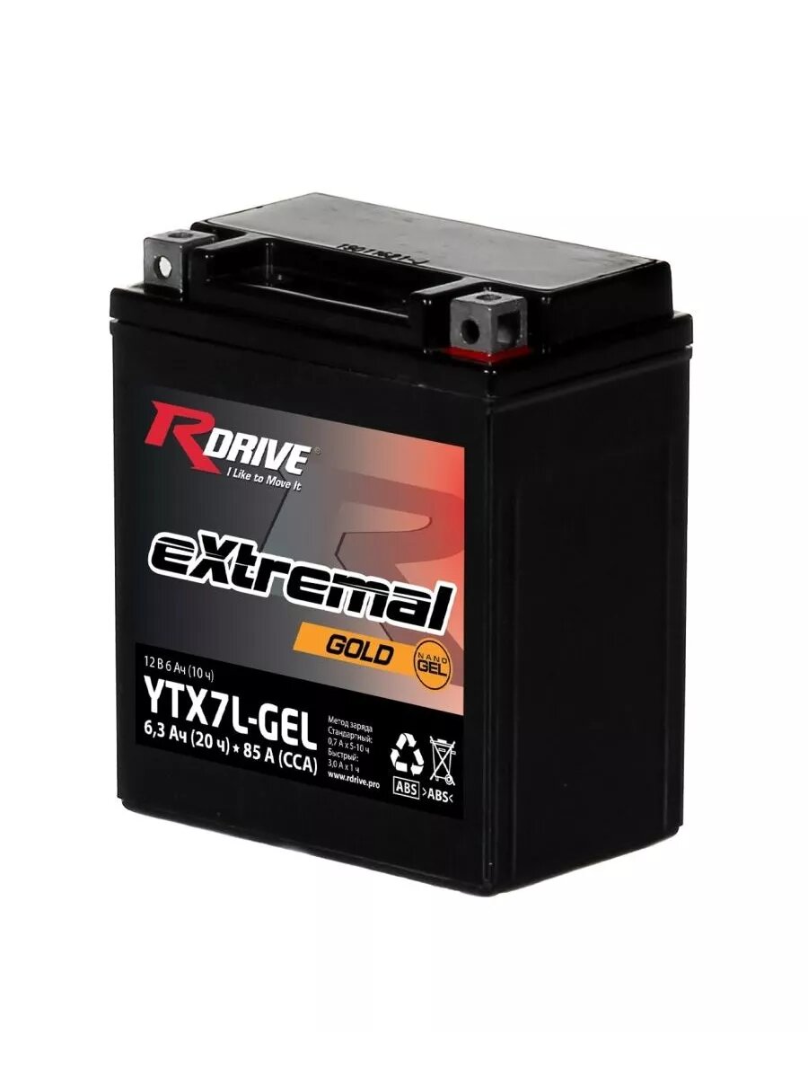 Аккумулятор RDRIVE GOLD YTX7L-GEL 12V 6.3Ач обр. пол.