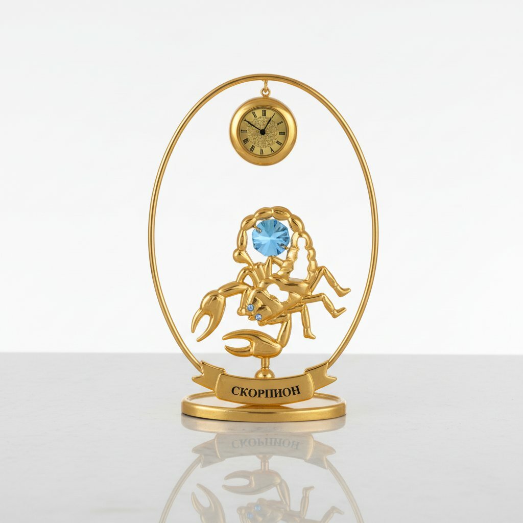 Фигурка с часами Знак Зодиака - Скорпион A2100520 Crystal Temptations, Металл, кристалл
