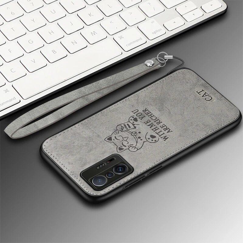 Классический Тканевый Чехол Для Xiaomi Mi 14/13/13T/12/12T/11T Gray Cat, Mi 11T (11T Pro)