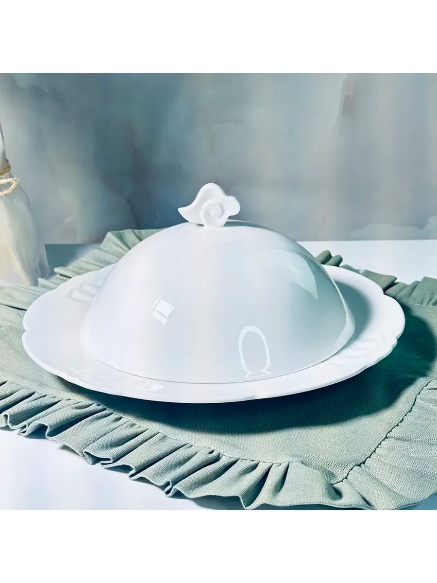 Блюдо сервировочное с крышкой Lenardi Resto, фарфор, 30,5 см