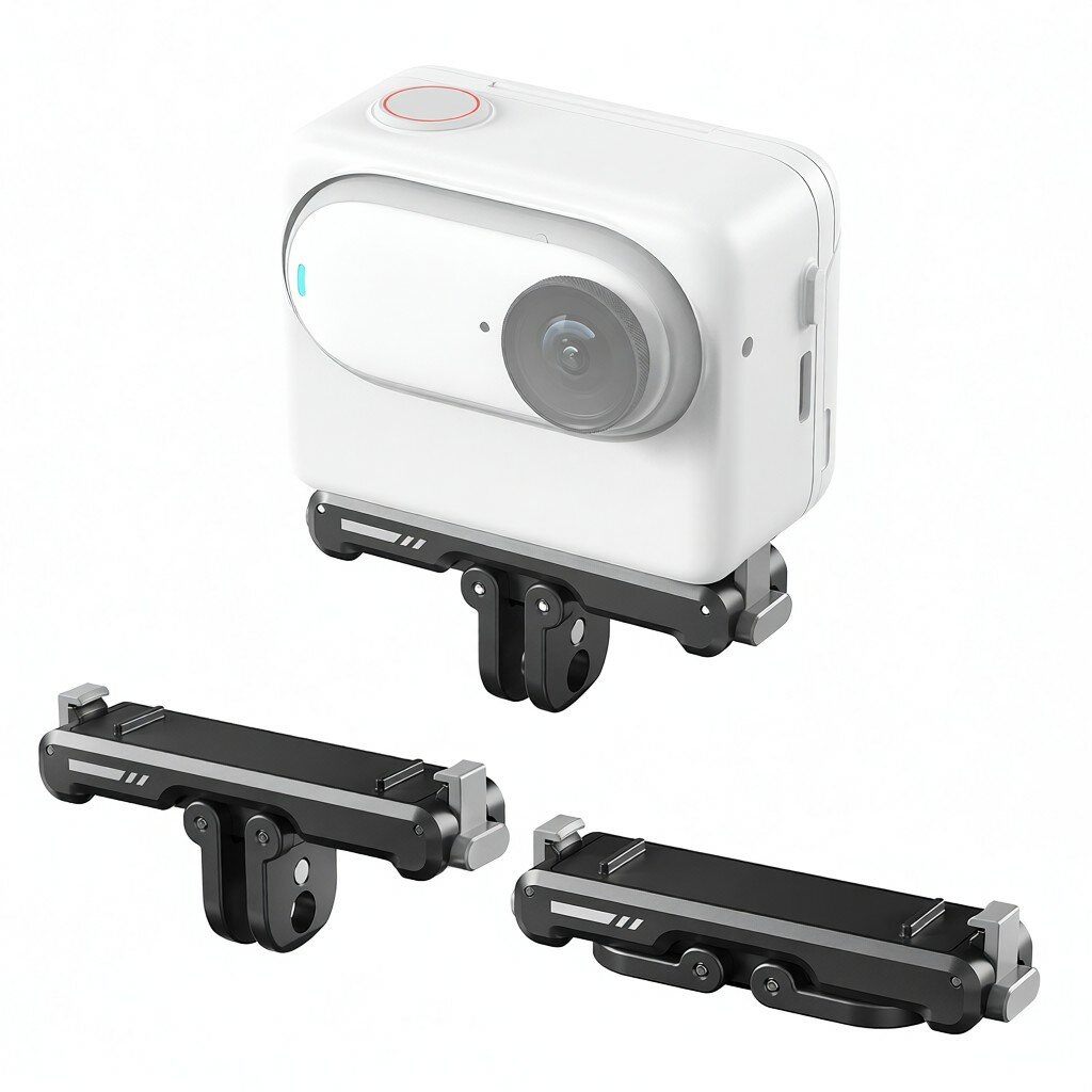 AMagisn AG11 Magnetic Quick Release Mount Base для камеры действия из алюминиевого сплава с магнитной пластиной универсальный интерфейс 1/4 дюйма и адаптер для спортивных камер совместимый с Insta360 GO3 вес 25.0 г размеры 61.3 * 16.0 * 10.9 мм