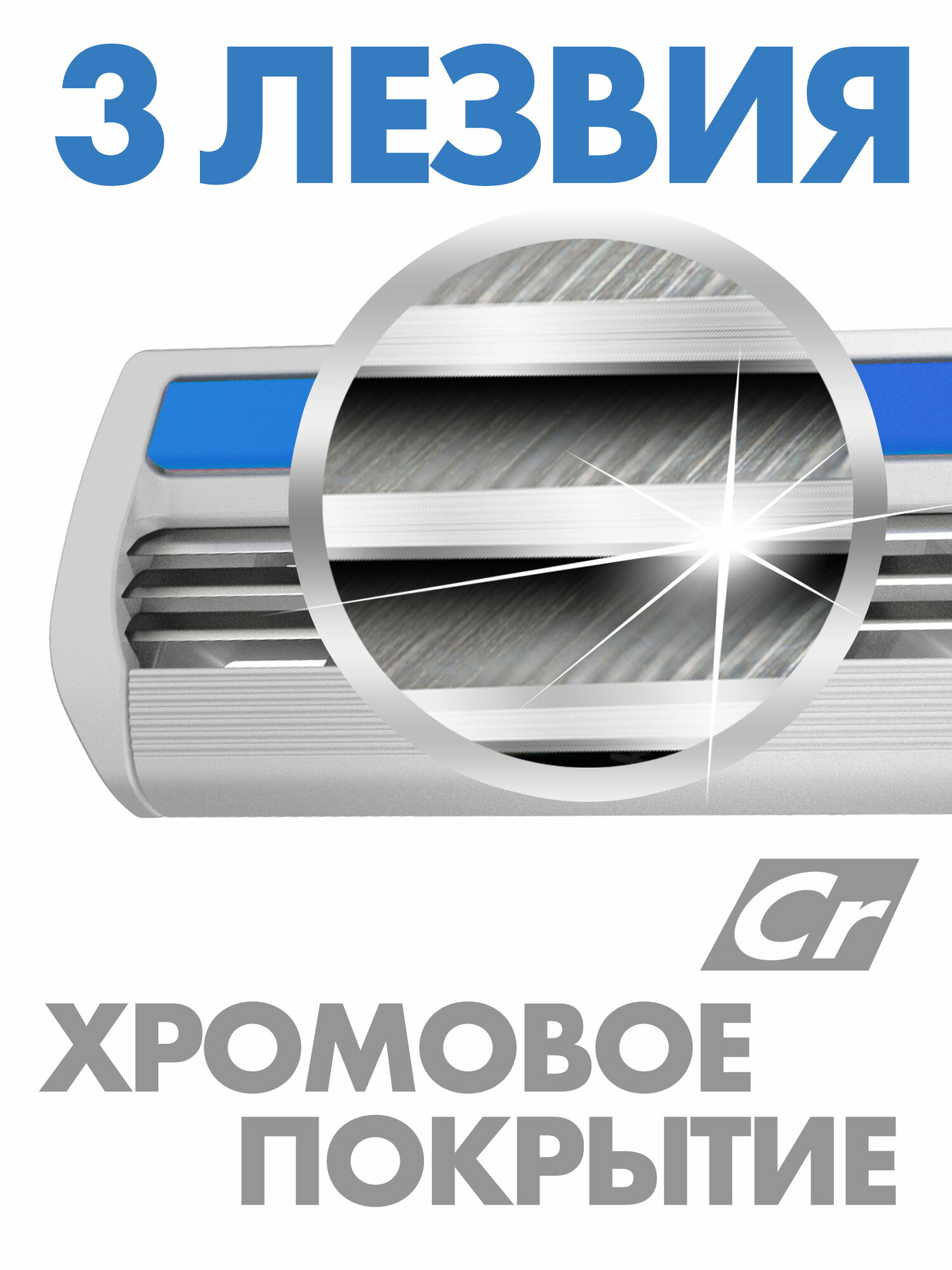 Станок для бритья мужской одноразовый Zollider Force 3 MAX, бритва мужская с 3 лезвиями, 4+1 шт в упаковке — фото 1