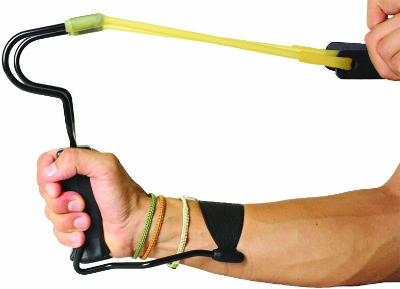 Рогатка Advance Group Dragon Advance, металл, натуральная кожа, резина, с упором, черная