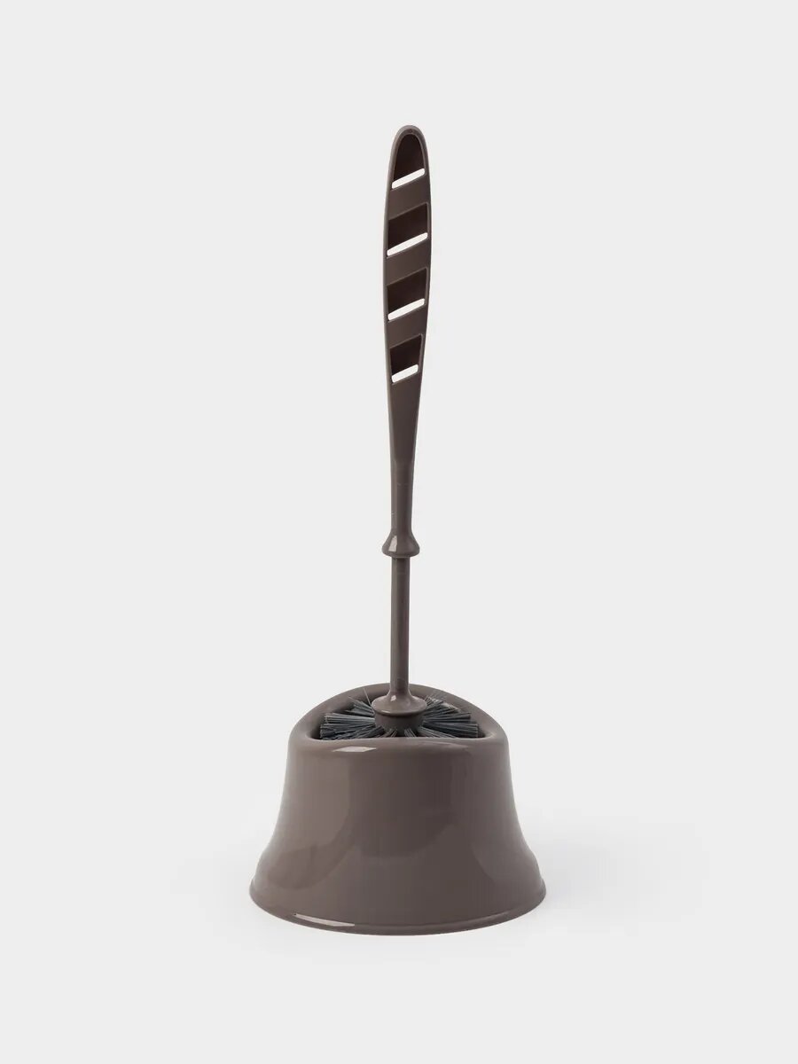 Ёршик для унитаза с подставкой «Капри», 14×12,5×37 см, цвет коричневый