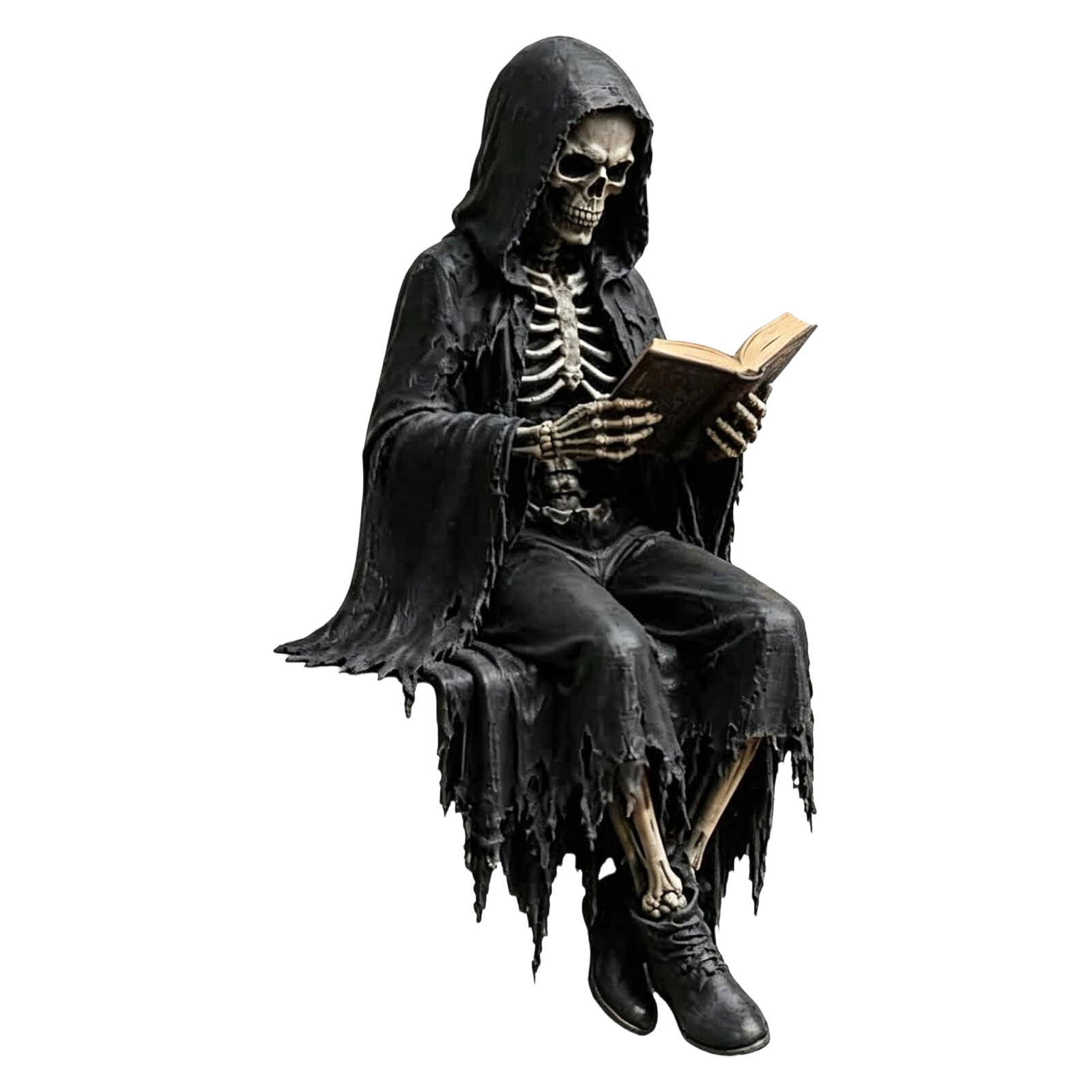 Фигурка в капюшоне для полки, статуэтка с открытой книгой