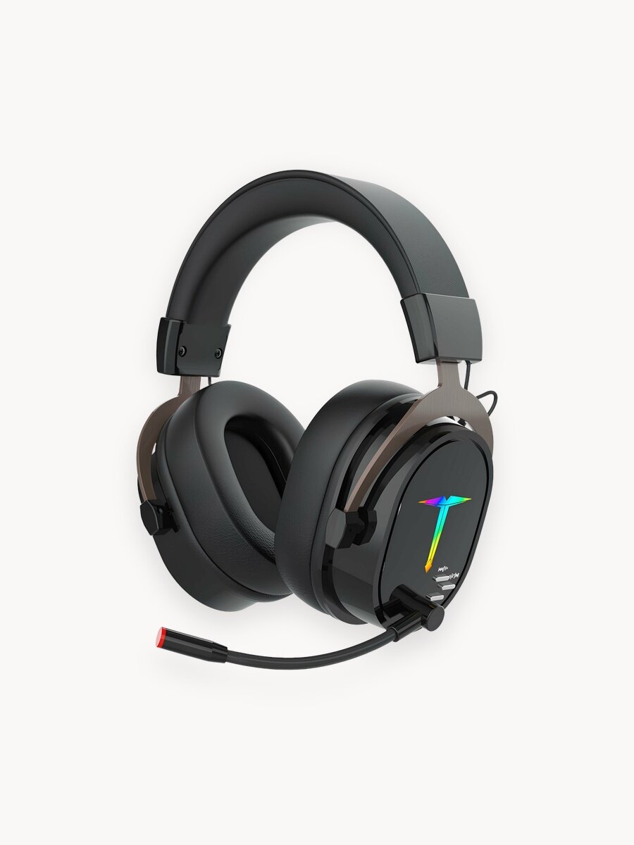 Наушники беспроводные игровые с механическим управлением и микрофоном / Наушники Bluetooth 5.0 G1000 / наушники полноразмерные для смартфона ПК, PS, XBOX, MAC, как HyperX, как Razer, черный