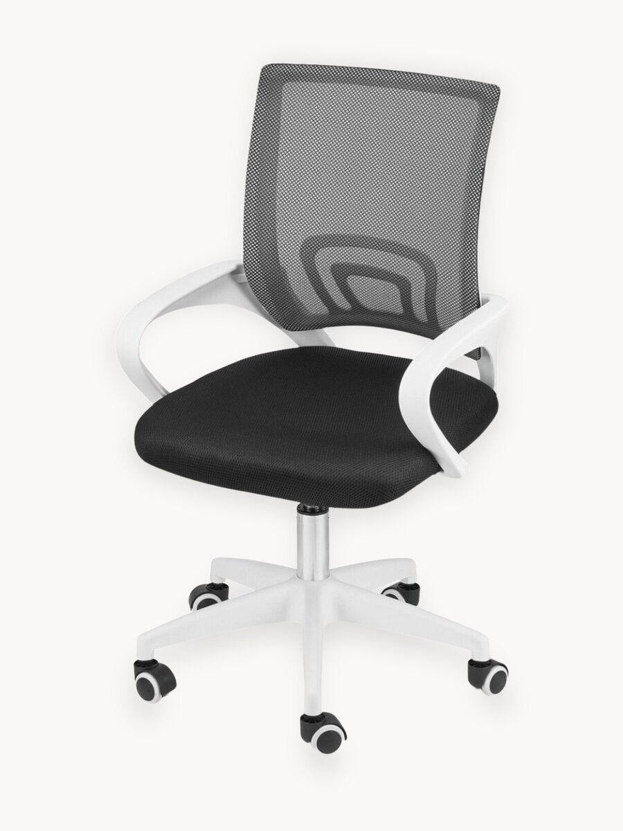 Компьютерное школьное кресло на колесиках BYROOM Office Staff VC6001plw-B для работы за компьютером ПК. Взрослый крутящийся офисный стул для школьника, руководителя с ортопедической спинкой