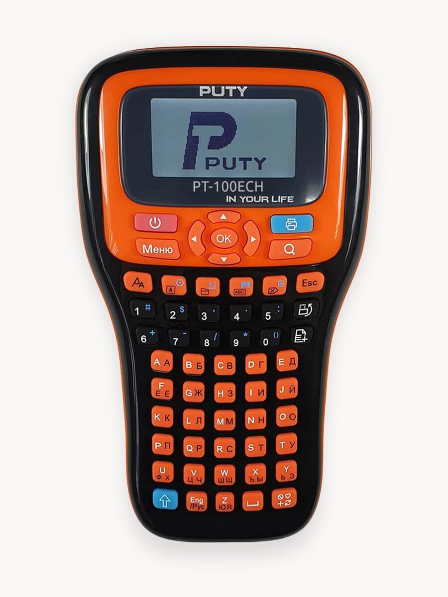 Принтер для печати наклеек Puty PT-100ECH ручной рус/англ печатает только на лентах Vell CH (аналог Brother PT E110