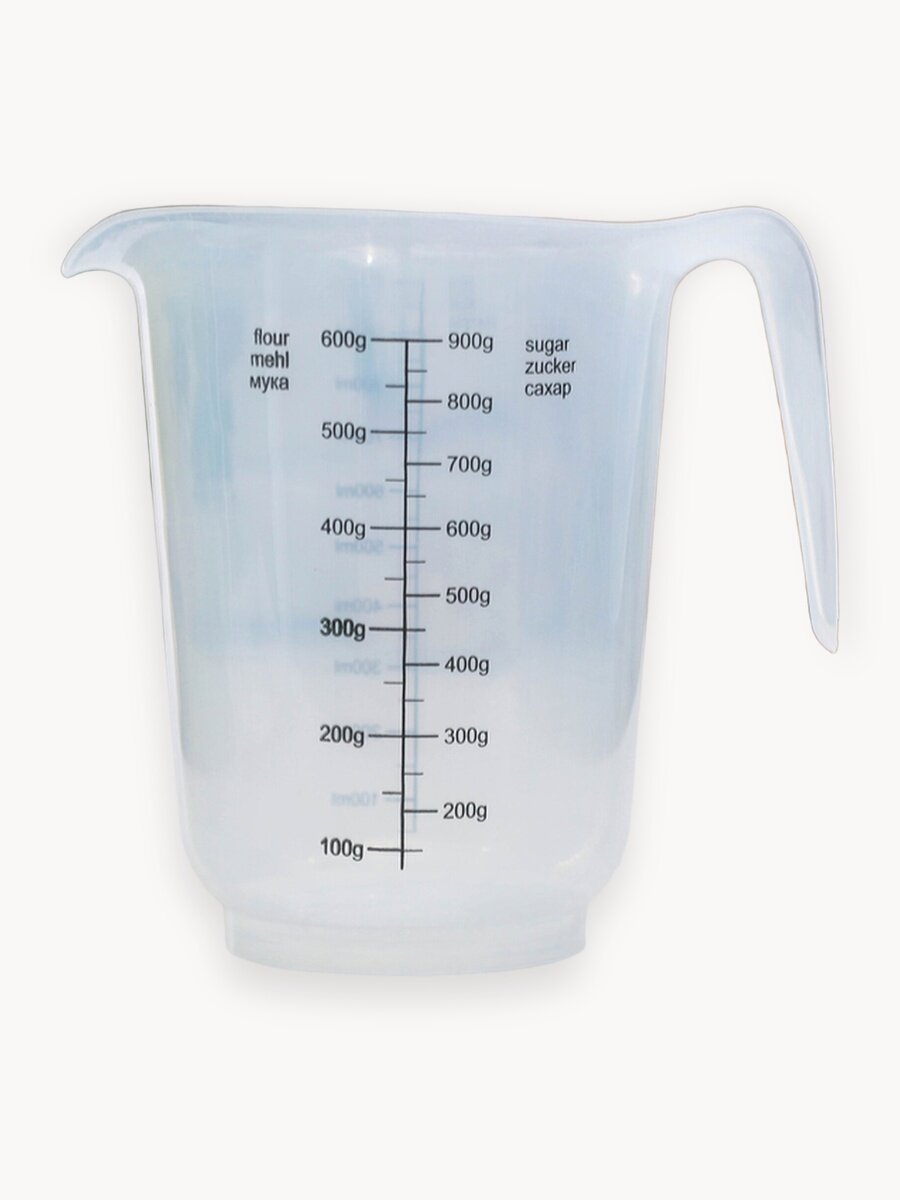 Мерный стакан Plast team, с ручкой, пластик, 1000 мл, бесцветный