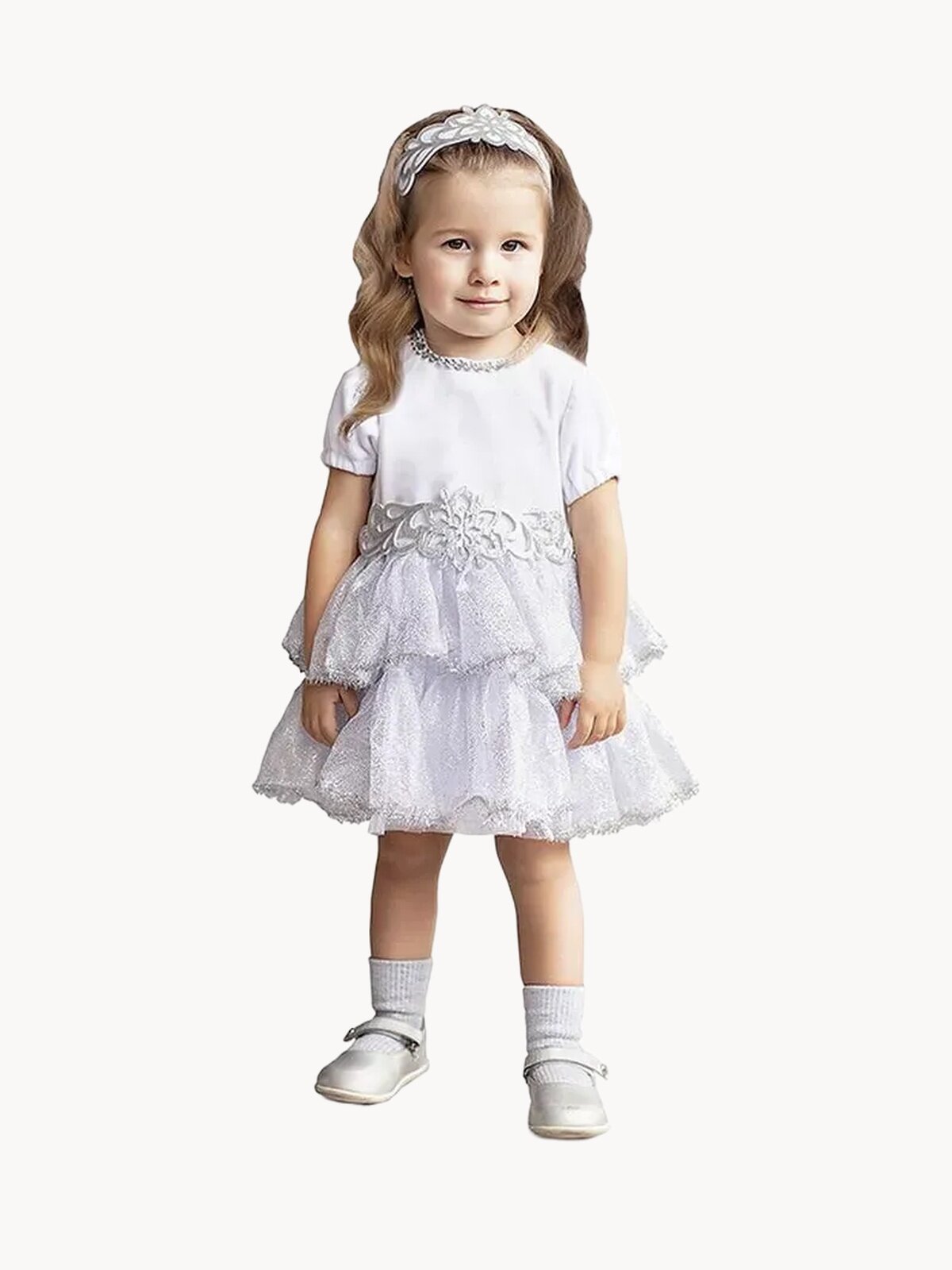 Карнавальный костюм детский "Снежинка" для девочки новогодний