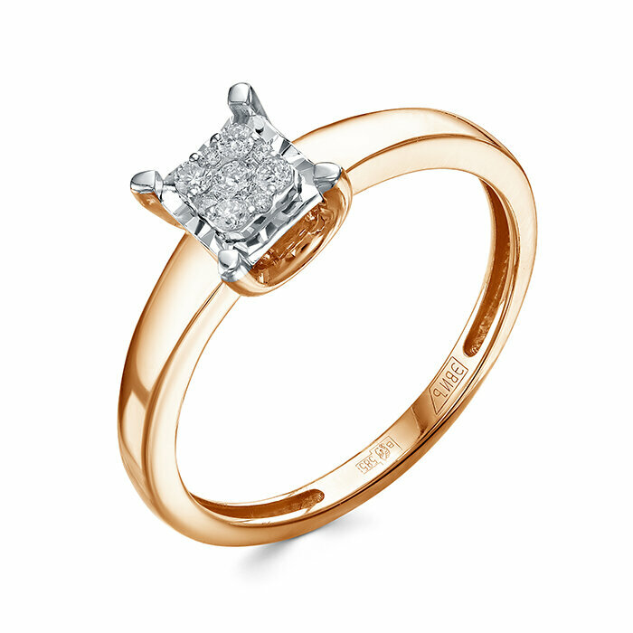 Кольцо, золото, 585 проба, бриллиант