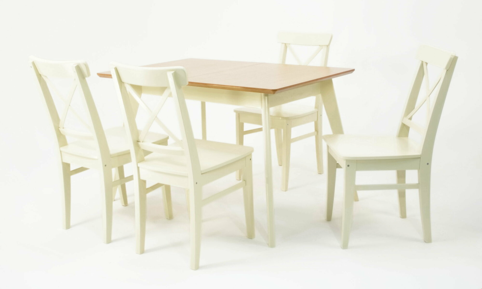 Стол ZiP-mebel Сканди 120 со стульями Ингольф Слоновая Кость/Натур