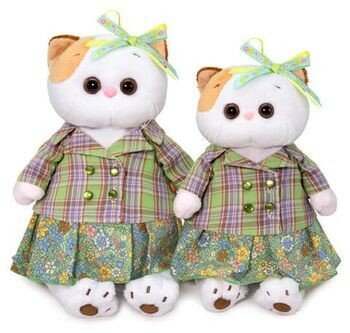 Мягкая Игрушка BudiBasa Кошечка Ли-Ли в зеленом жакете (24см) (в подарочной коробке) LK24-057, (ООО