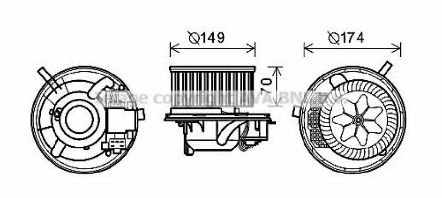 AVA VN8341 Вентилятор салона VW Golf 10/2003-11/2008