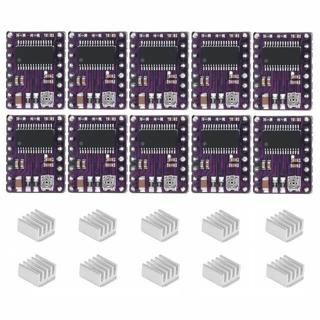 DRV8825 10 шт - Драйвер шагового двигателя с радиатором DRV8825