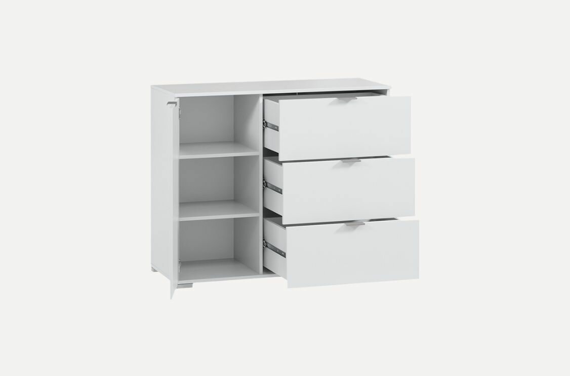 Тумба напольная Divan.ru Стелла-1, ЛДСП, 110х93х45 см, белая — фото 1