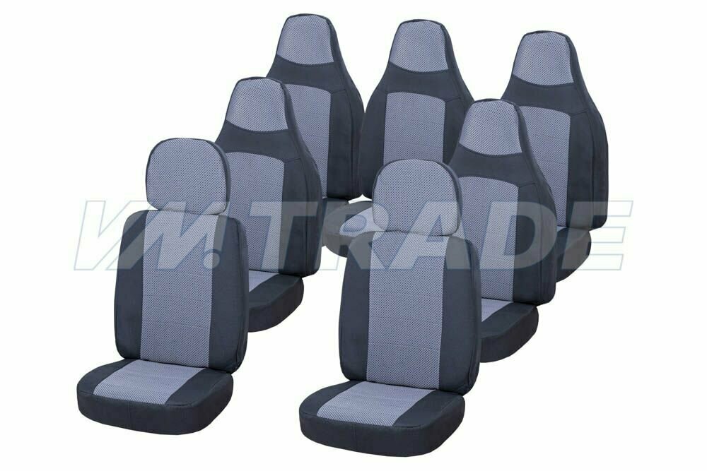 Чехлы сидений УАЗ-3909 (7-ми мест.) жаккард, спинки 500мм передние, 800мм задние, 2 съемных подголовника, а/м c 2017 г. в.