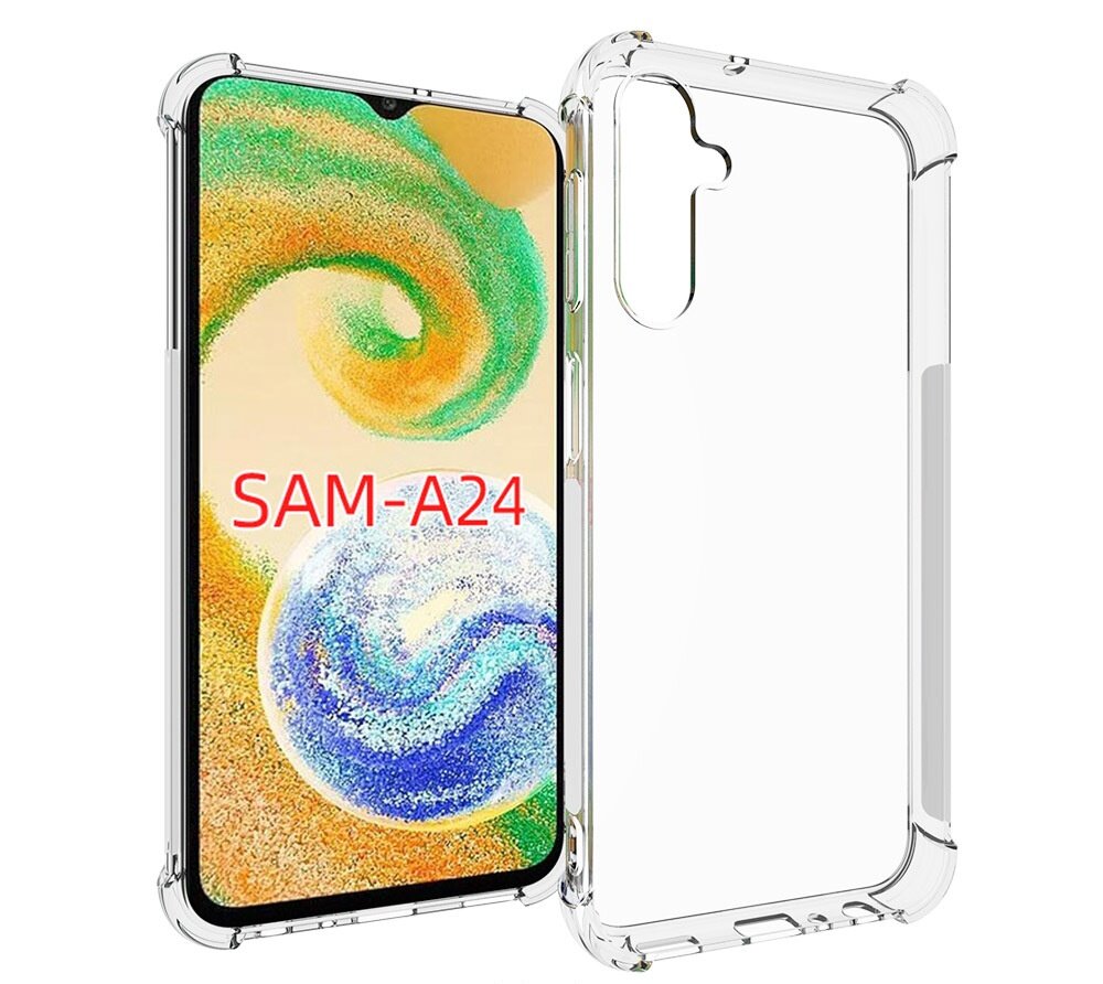 Чехол MyPads "Tocco", для Samsung A24, силиконовый, прозрачный, противоударный