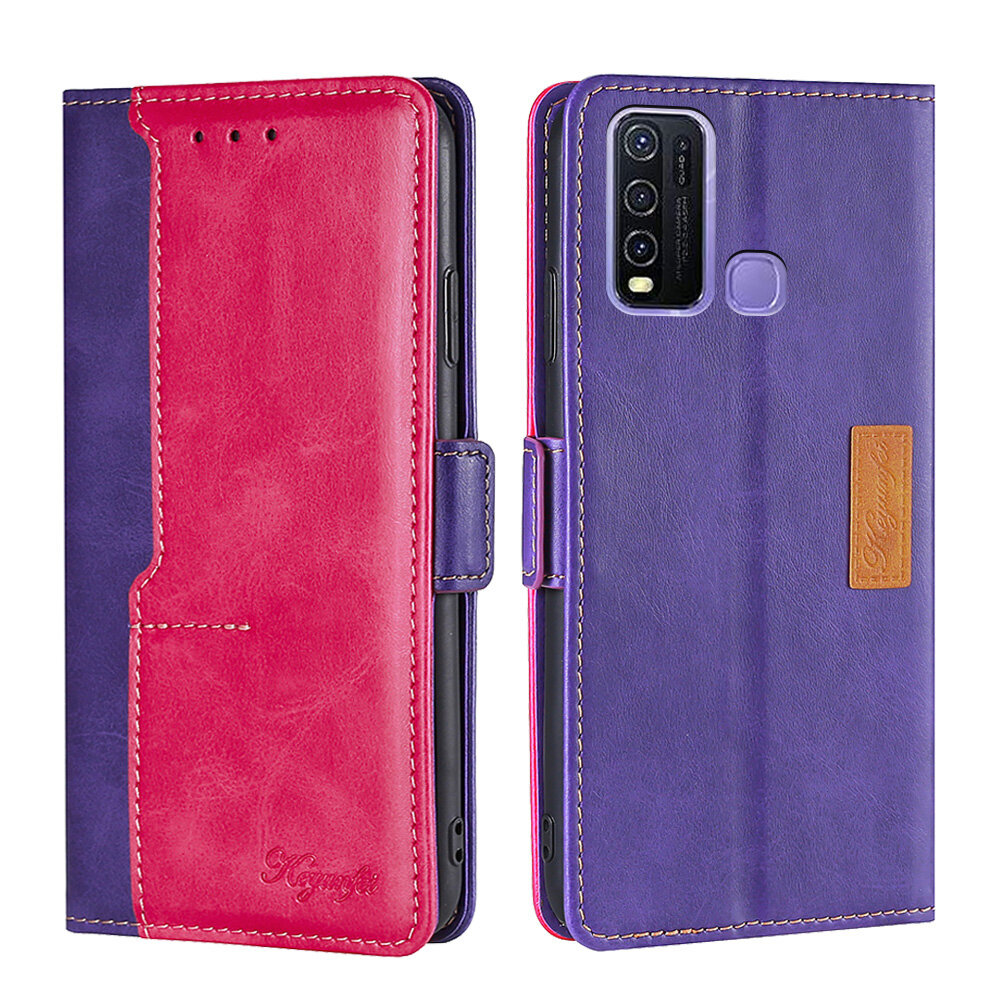 Чехол-книжка MyPads для Vivo Y50 / Y30 / Виво Y30/Y50, смешать два цвета (красный + фиолетовый)