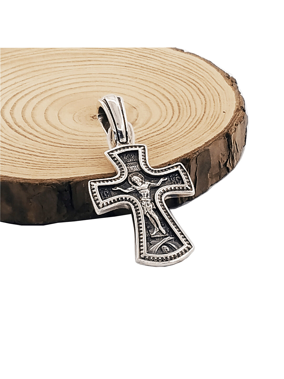 Крестик, серебро, 925 проба, оксидирование