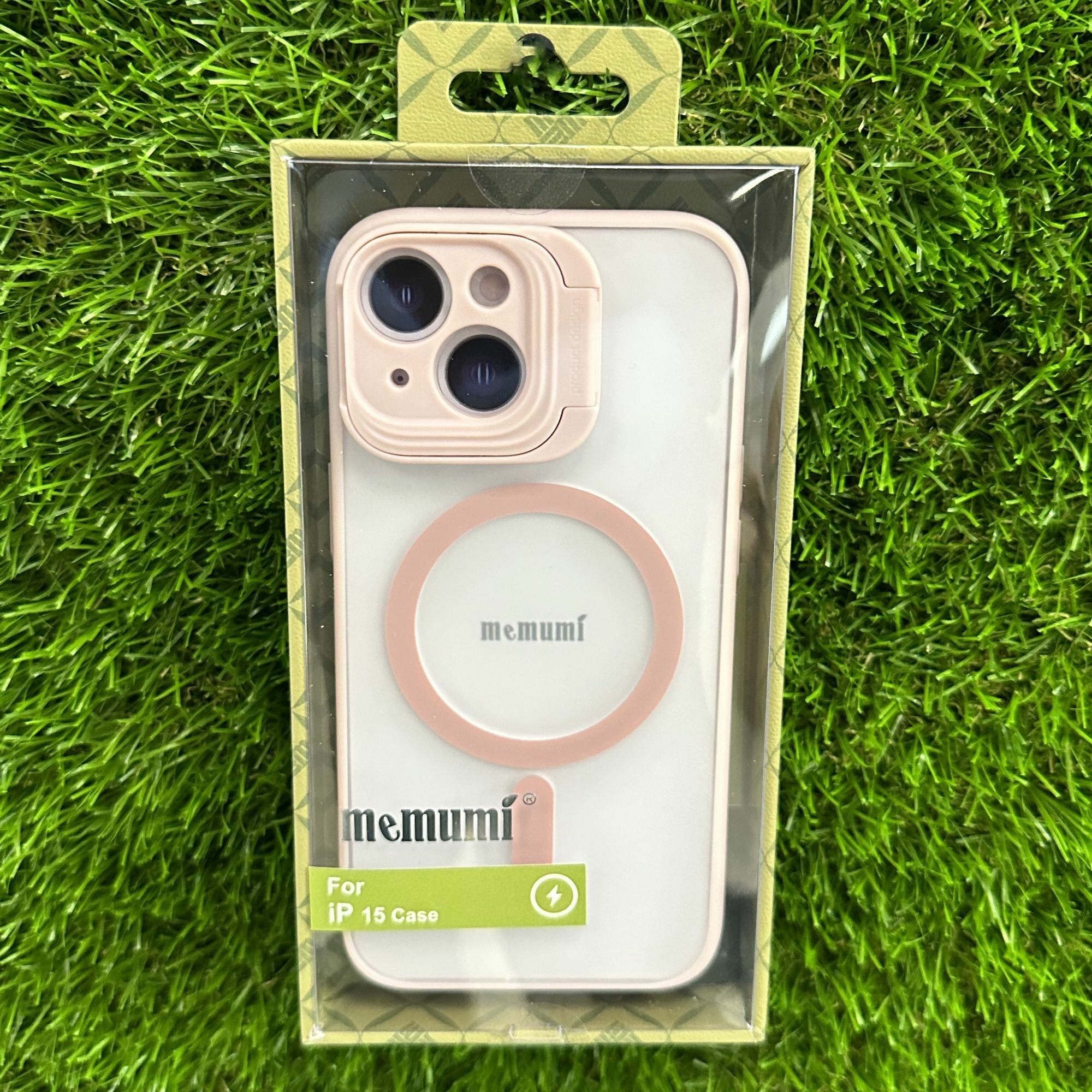 Чехол для iPhone 15 (6.1") Memumi Mech SNAP с магнитом для MagSafe розовый