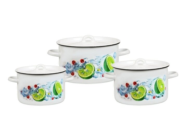 Набор кастрюль Стальэмаль Мохито 1С33, white