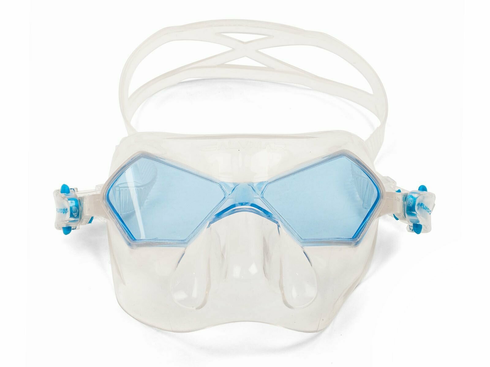 Маска для плавания Salvimar INCREDIBILE, прозрачный силикон/голубые линзы