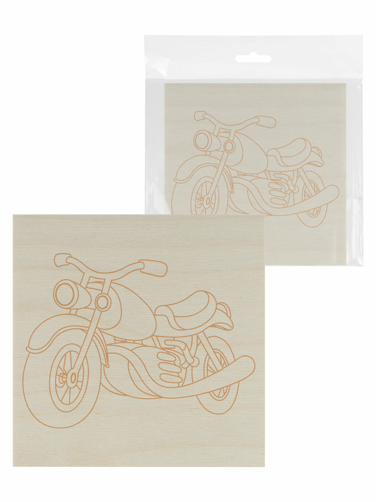 Доска для выжигания, Мотоцикл, 150х150 мм, 1 шт, пакет, TDM