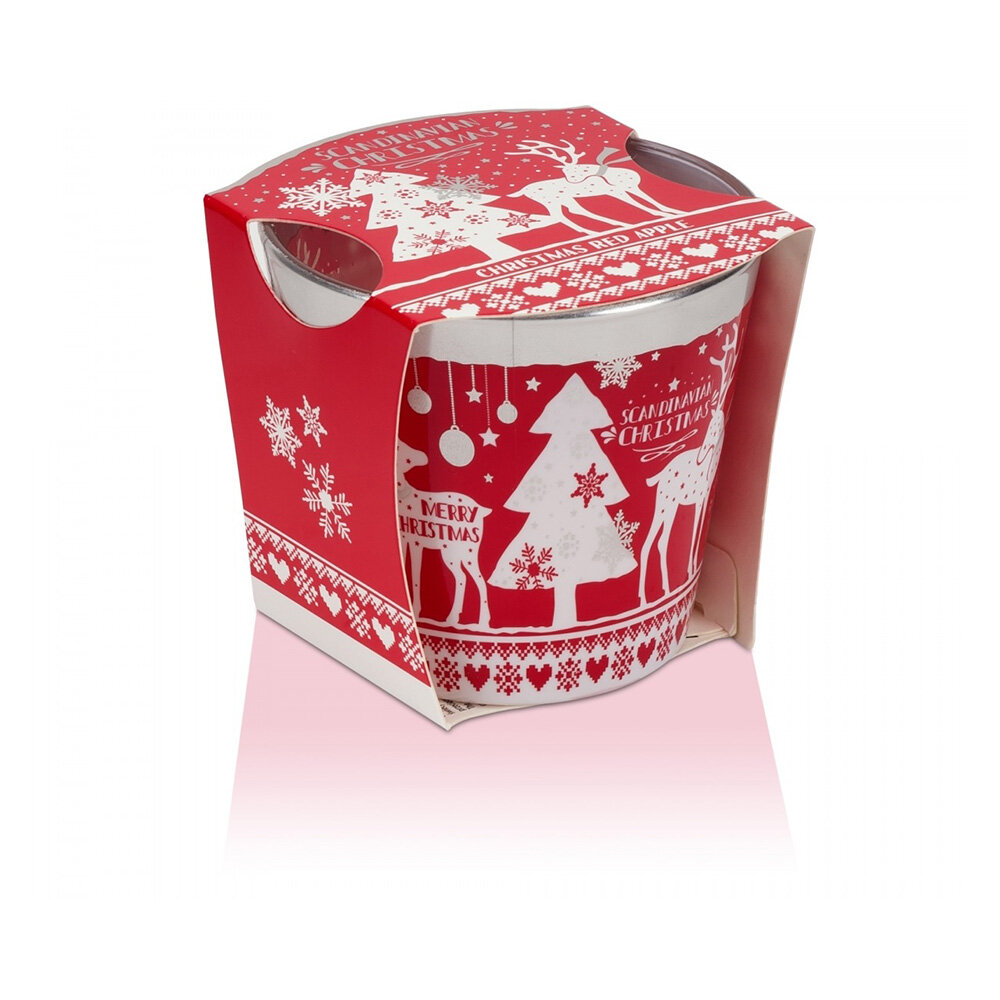 BARTEK Свеча в стакане 9 х 8 см, 115 г - аромат Скандинавское Рождество, уют и тепло дома