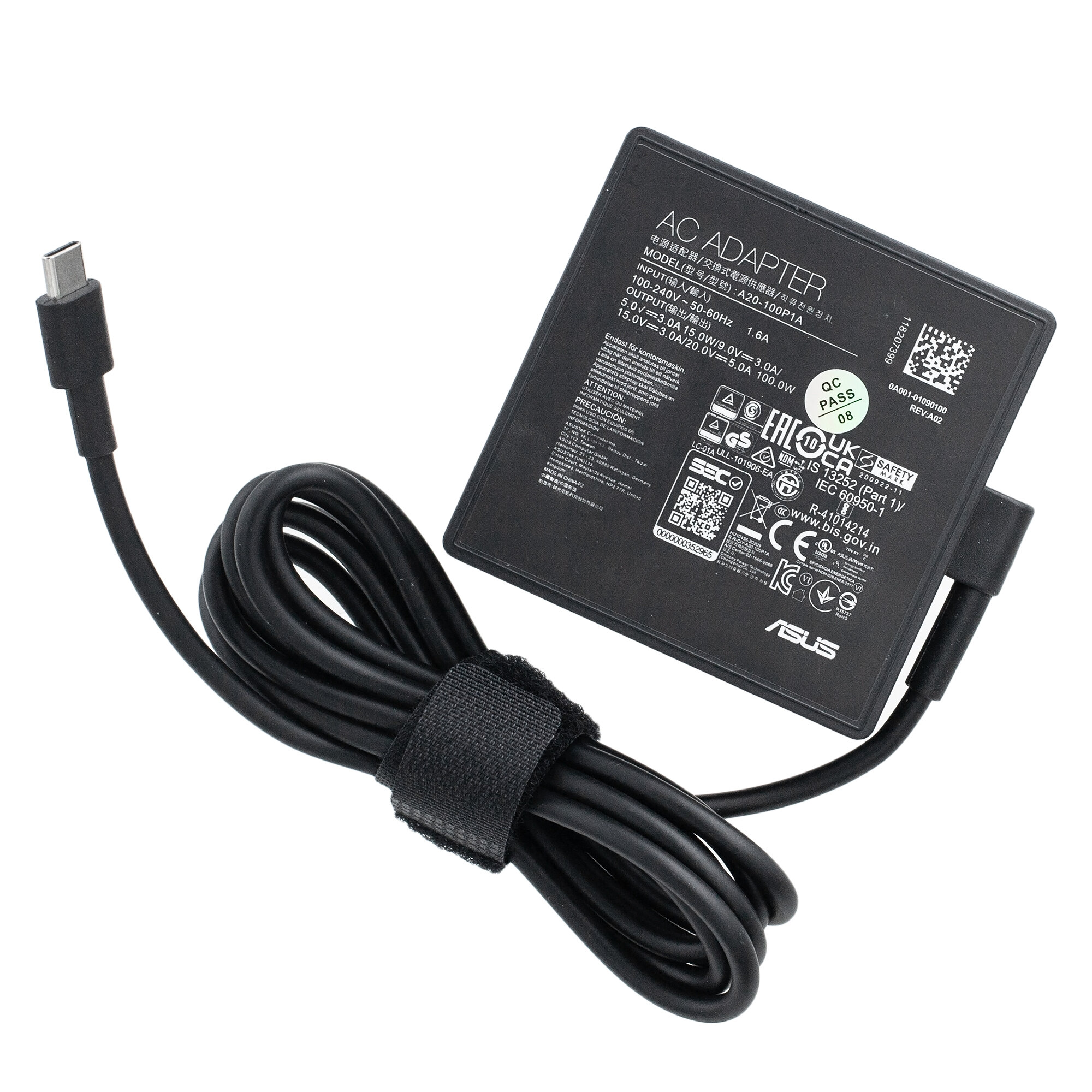 Блок питания 20V 5A для ноутбука Asus TUF Gaming A17 FA707NU / Asus TUF Gaming A17 FA707NV / Asus TUF Gaming A17 FA707XV / Asus ROG Strix G18 G814JIR / Asus ROG Strix G18 G814JVR / Asus ROG Strix G513RC / Asus ROG Strix G513RW - зарядка 100W
